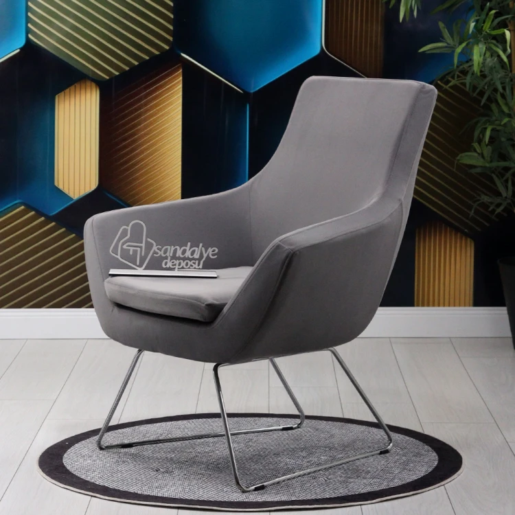 Degnas Krom Ayaklı Berjer (Gri)